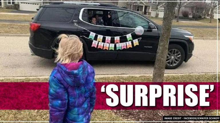 COVID-19: Neighbours participate in drive-thru parade party on 5-year ...