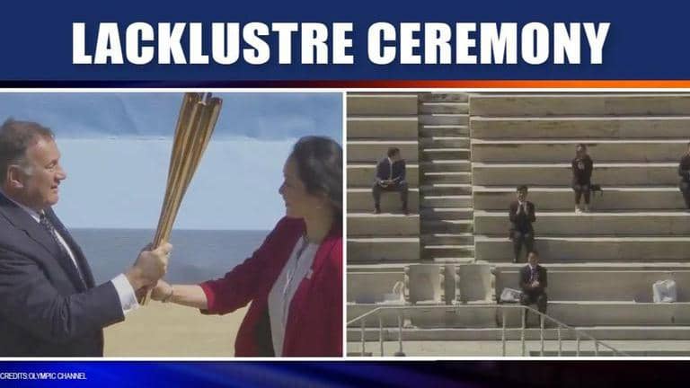 Tokyo Olympics 2020: Torch handover held at empty Panathenaic Stadium ...