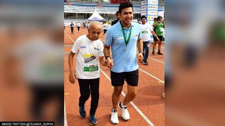 Tejasvi Surya hails 92-year-old Bengaluru man 'outpacing many others ...