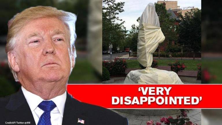 Trump's campaign 'very disappointed' at vandalism of Mahatma Gandhi's ...