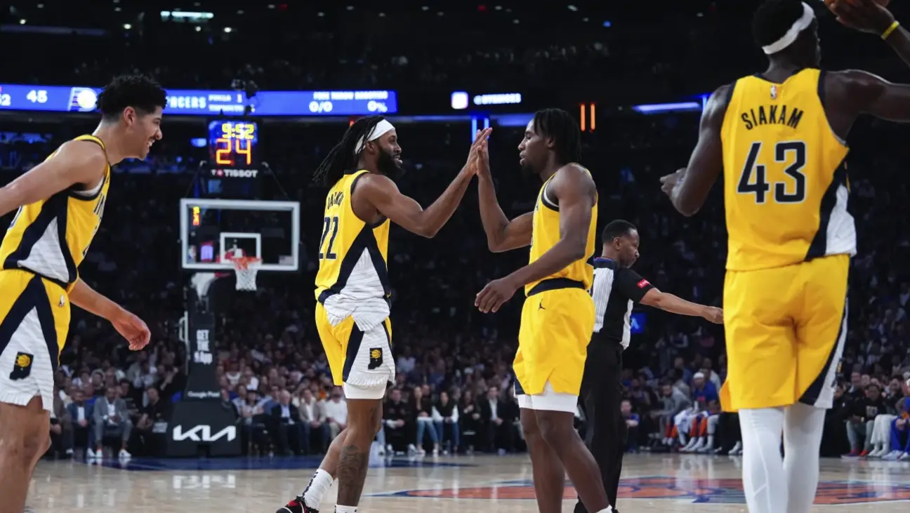 Pacers set NBA playoff shooting mark, top Knicks 130-109 in Game 7 to ...