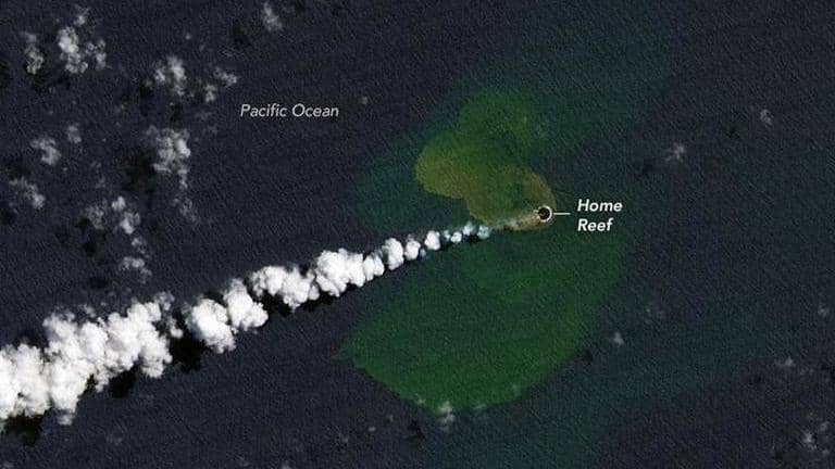 NASA satellite spots birth of new island after underwater eruption in ...
