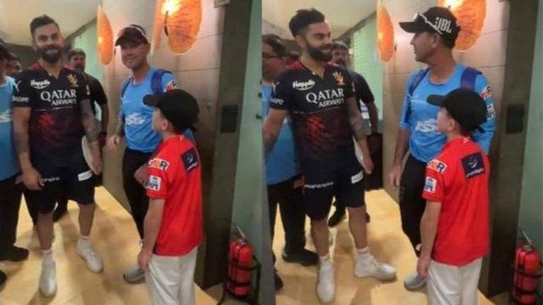 IPL 2023: Virat Kohli greets Ricky Ponting and his son ahead of RCB vs ... IPL 2023: Virat Kohli greets Ricky Ponting and his son ahead of RCB vs ...