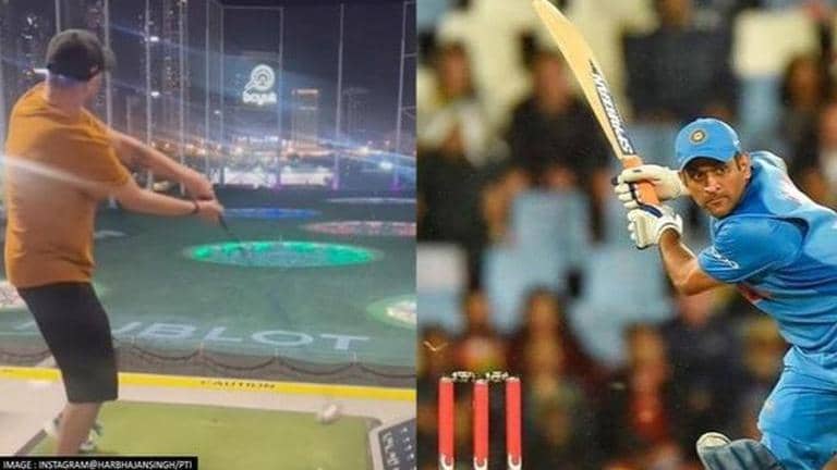 Watch: Harbhajan Singh emulates MS Dhoni's iconic 'helicopter shot ...