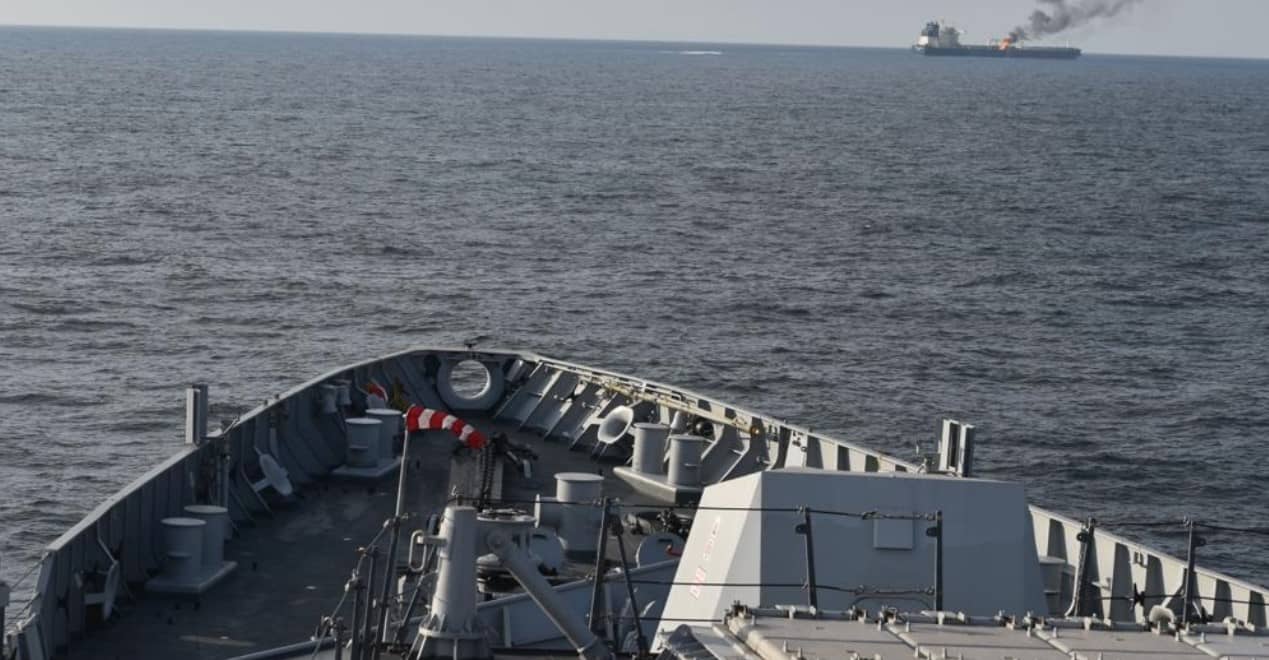 Indian Navy Brings Fire Under Control After Merchant Ship Carrying 22 ...