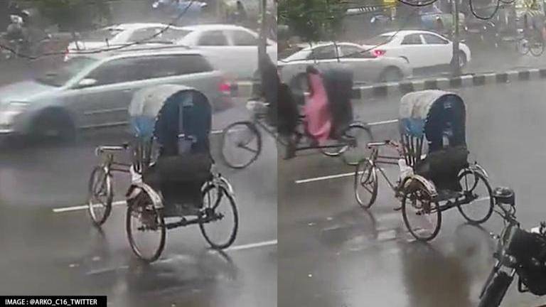 Unique rickshaw compared with Tesla cars as it functioned without any ...