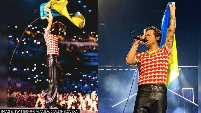Harry Styles waves Ukraine flag at concert as he shows solidarity with ...