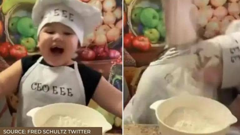 Boy drops flour on his face in a viral video on Twitter; netizens react ...
