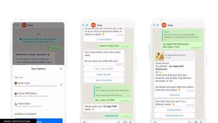 IRCTC launches food delivery WhatsApp chatbot in collaboration with ...