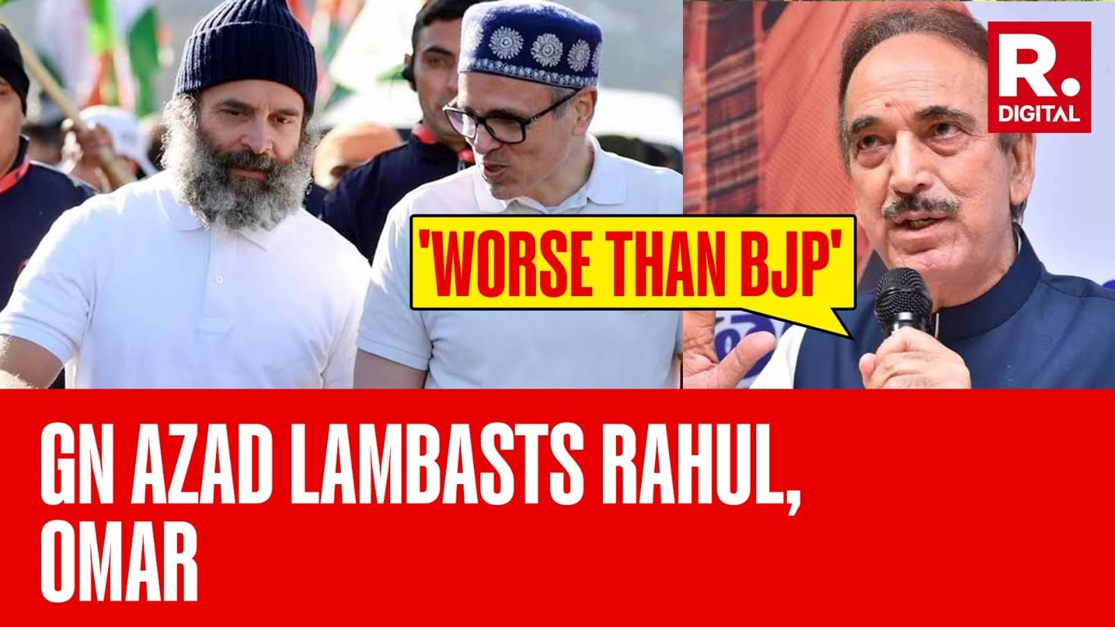 GN Azad Slams Rahul Gandhi, Omar For Supporting Choudhary Lal Singh ...