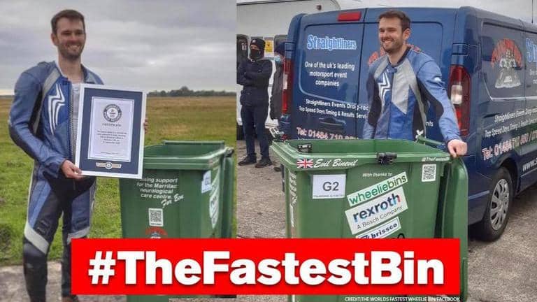 UK engineer sets Guinness World Record for fastest wheelie bin ...