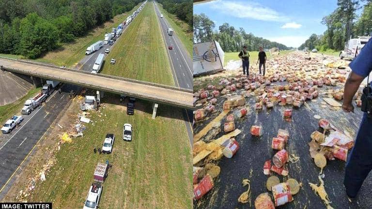 Truck carrying nacho cheese stalls traffic in US, splatters ...