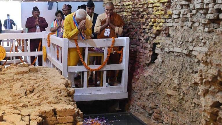 PM Modi prays at Maya Devi temple in Nepal's Lumbini; seeks blessings ...